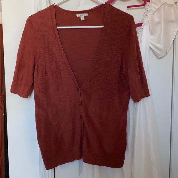 Caslon | Sweaters | 33 00 Cotton Short Sleeve Cardigan Rust Color ...